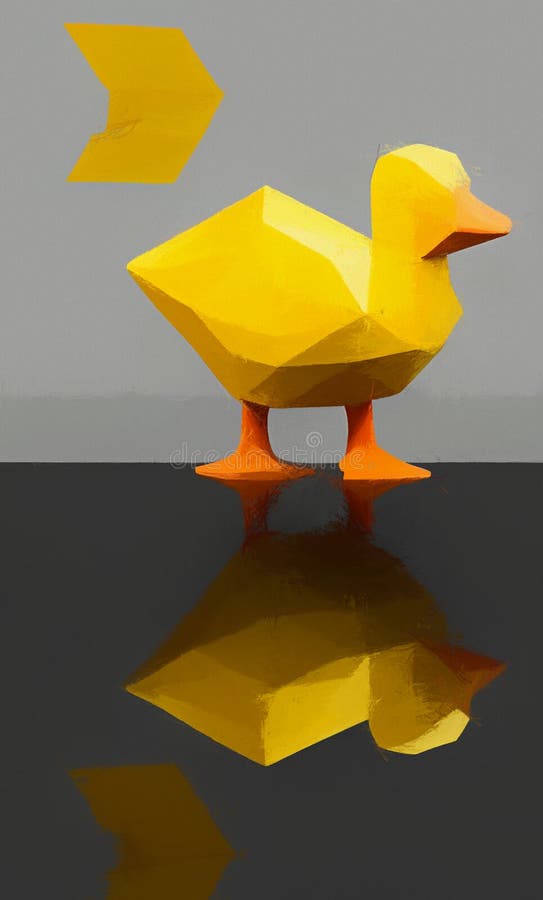 Low Poly Duck - Stylized Digital Art Stock Illustration - Illustration ...