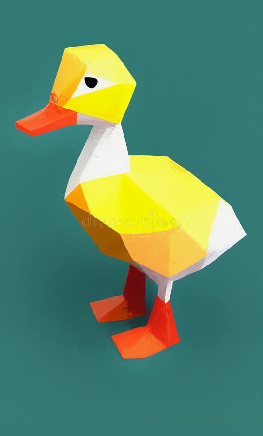 Low Poly Duck - Stylized Digital Art Stock Illustration - Illustration ...