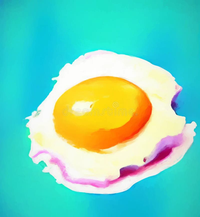 Fried Eggs - Abstract Digital Art Stock Illustration - Illustration of ...