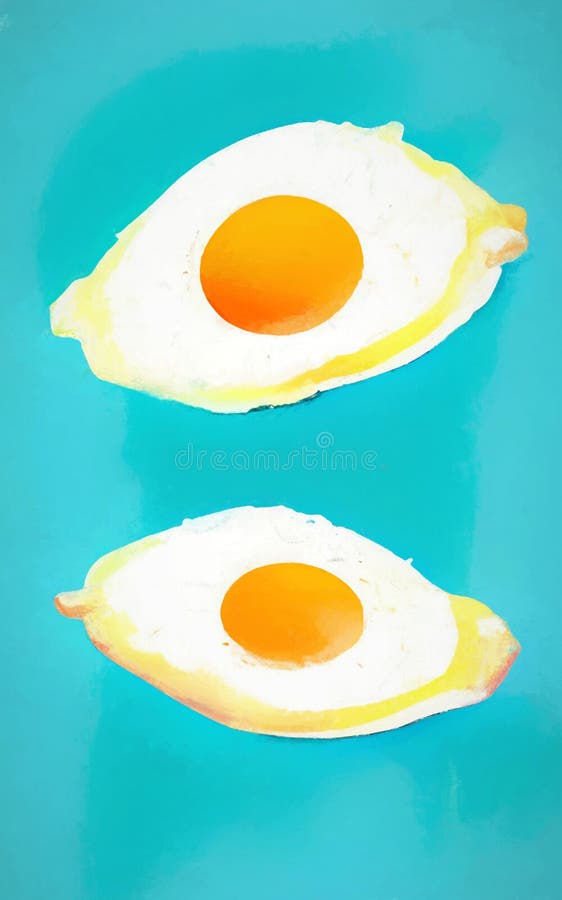 Fried Eggs - Abstract Digital Art Stock Illustration - Illustration of ...