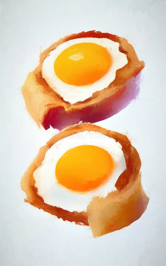 Fried Eggs - Abstract Digital Art Stock Illustration - Illustration of ...