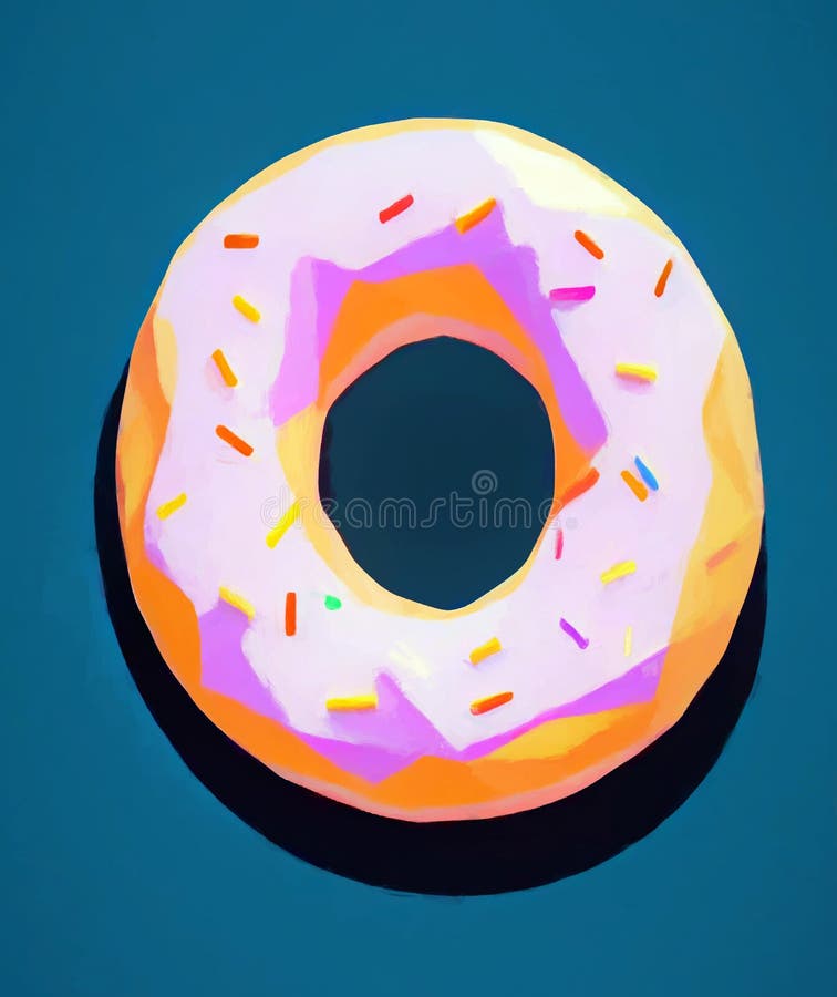 Low Poly Donut - Stylized Digital Art Stock Illustration - Illustration ...