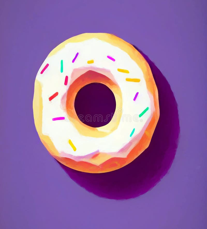 Low Poly Donut - Stylized Digital Art Stock Illustration - Illustration ...