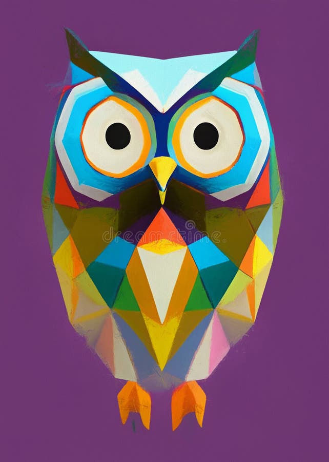 Low Poly Owl - Stylized Digital Art Stock Illustration - Illustration ...