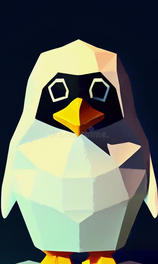 Low Poly Penguin - Stylized Digital Art Stock Illustration ...