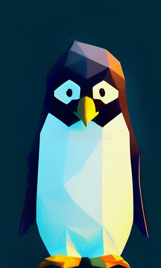Low Poly Penguin - Stylized Digital Art Stock Illustration ...