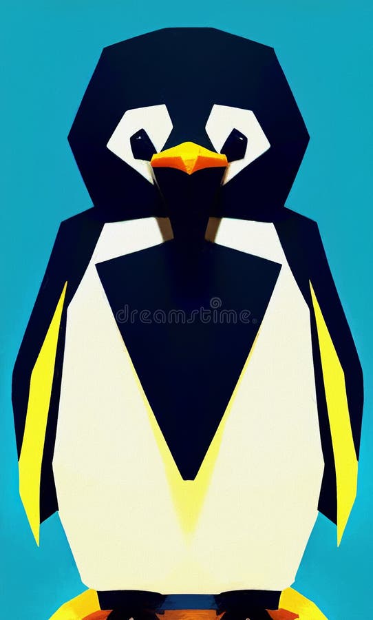 Low Poly Penguin - Stylized Digital Art Stock Illustration ...