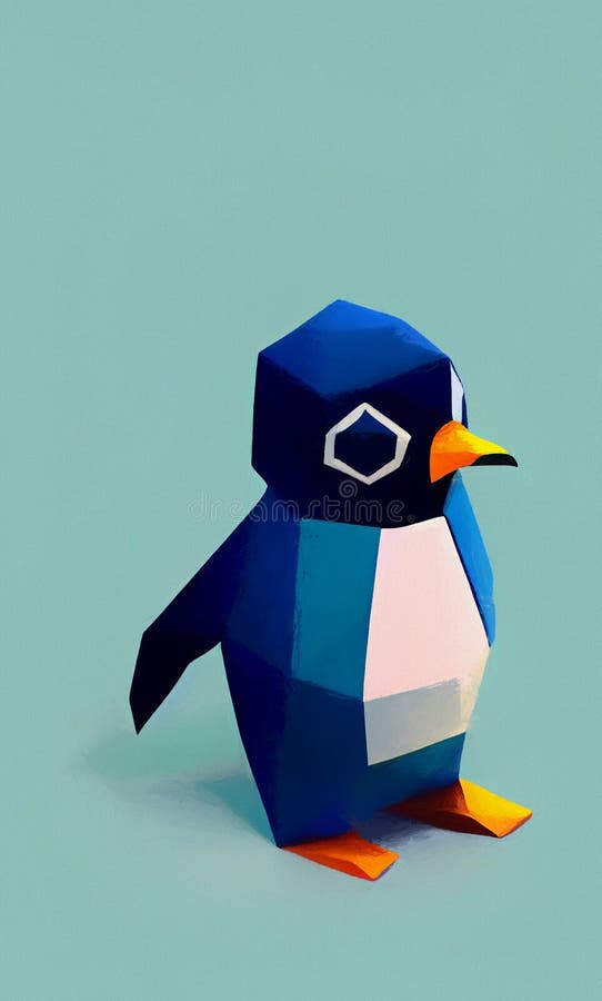 Low Poly Penguin - Stylized Digital Art Stock Illustration ...