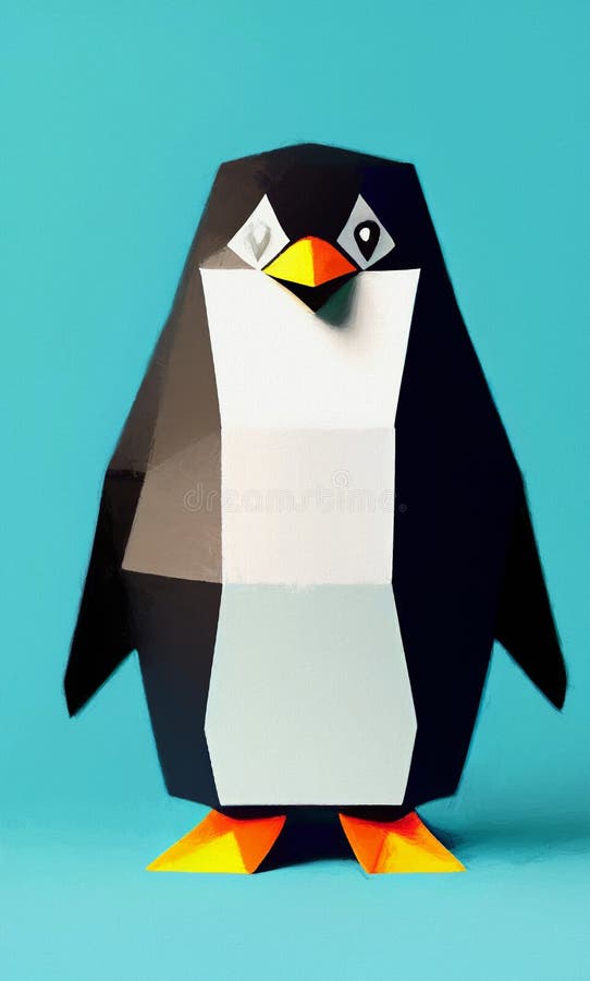 Low Poly Penguin - Stylized Digital Art Stock Illustration ...