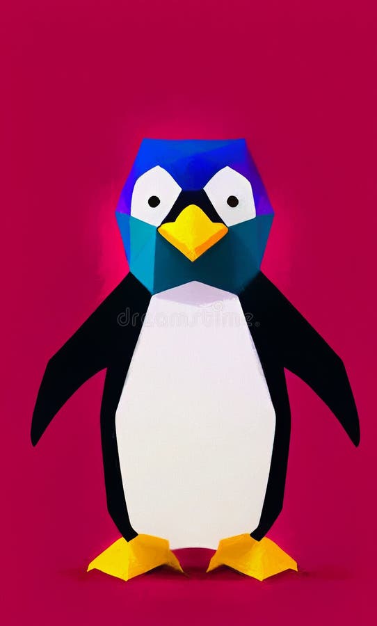 Low Poly Penguin - Stylized Digital Art Stock Illustration ...