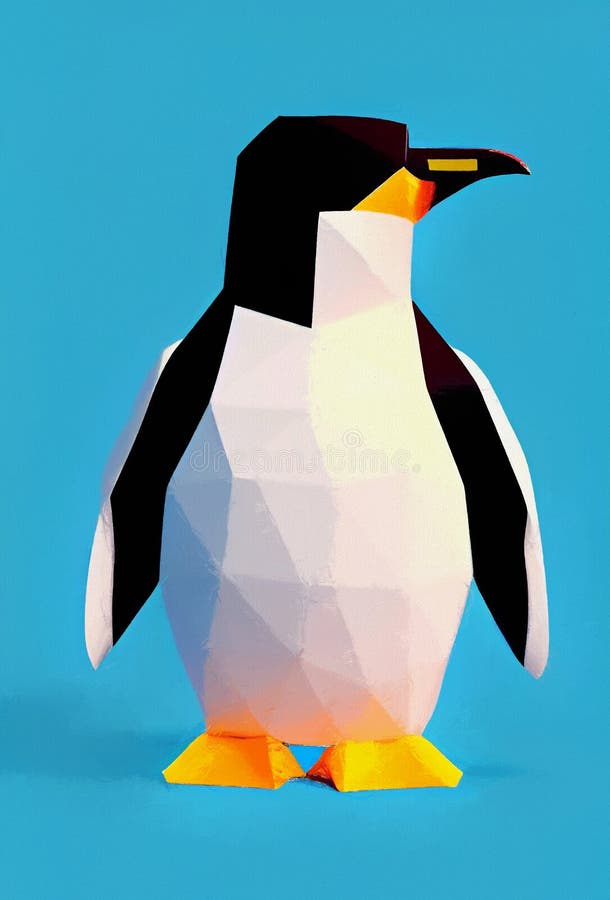 Low Poly Penguin - Stylized Digital Art Stock Illustration ...