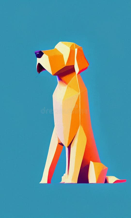 Low Poly Dog - Stylized Digital Art Stock Illustration - Illustration ...