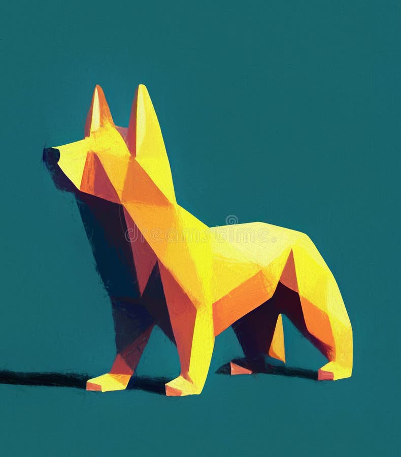 Low Poly Dog - Stylized Digital Art Stock Illustration - Illustration ...