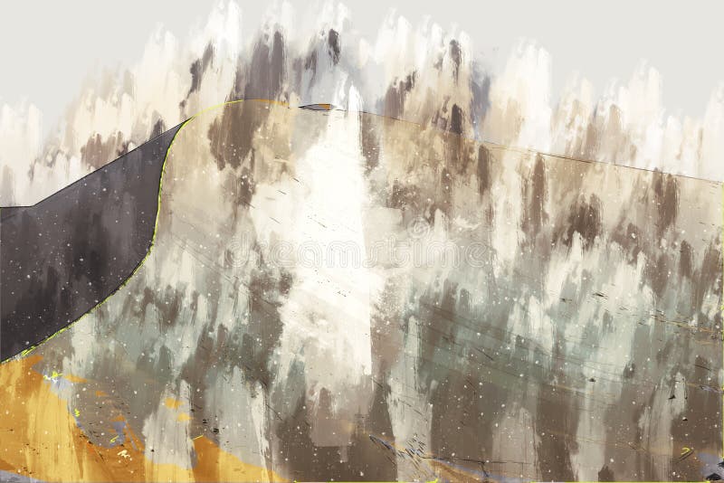 Abstract Digital Painting of Sand Dune in Desert Stock Illustration ...