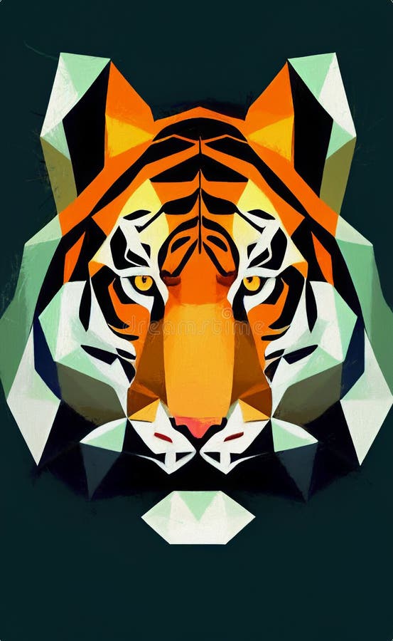 Low Poly Tiger - Digital Art Stock Illustration - Illustration of ...