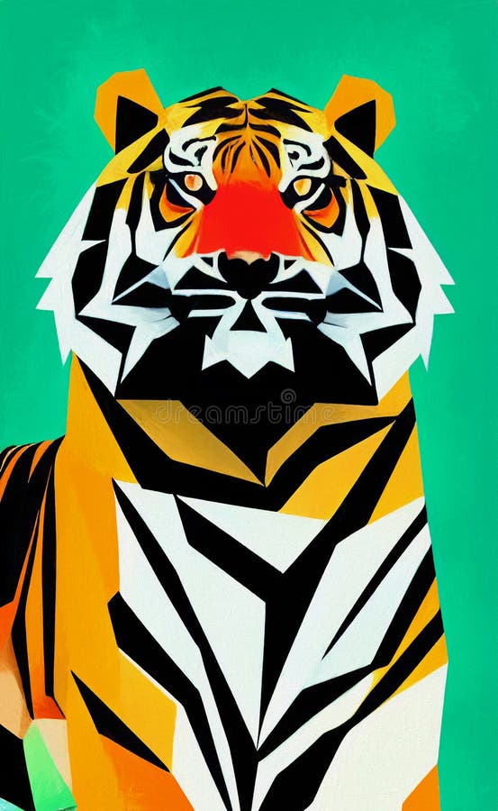 Low Poly Tiger - Digital Art Stock Illustration - Illustration of ...