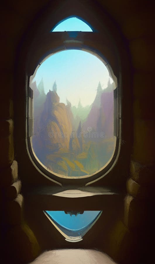 Window in Futuristic Style - Digital Art Stock Illustration ...