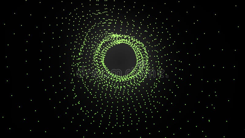 Abstract Digital Particle Moving. Particle Moving in a Circle Shape. Animated Particle Tunnel ...