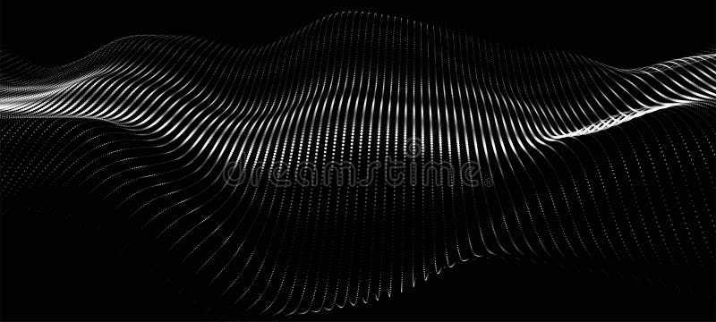 Abstract Digital Particle Wave. Futuristic Dot Wave. Dynamic Wave of ...