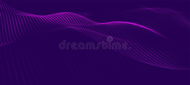 Abstract Digital Particle Wave. Futuristic Dot Wave. Dynamic Wave of ...