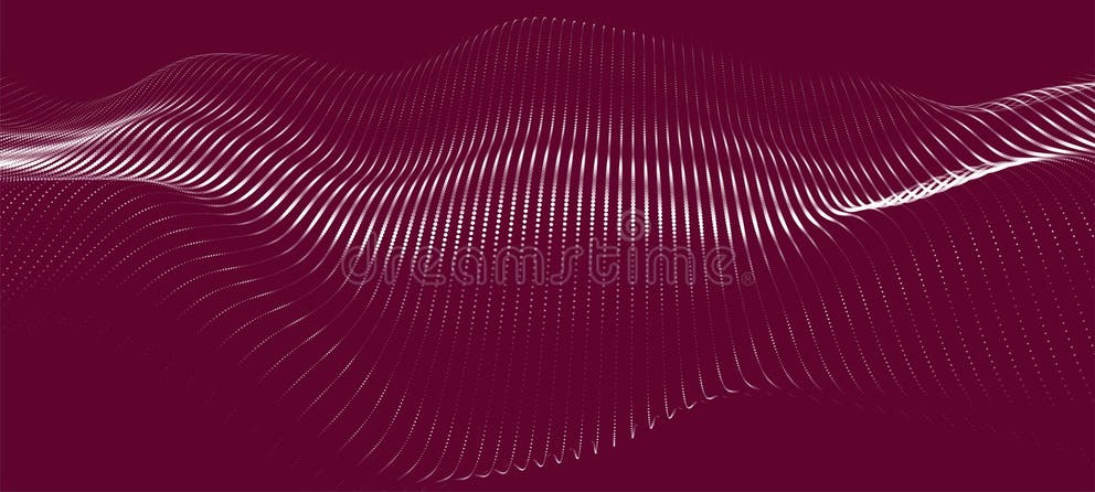 Abstract Digital Particle Wave. Futuristic Dot Wave. Dynamic Wave of ...