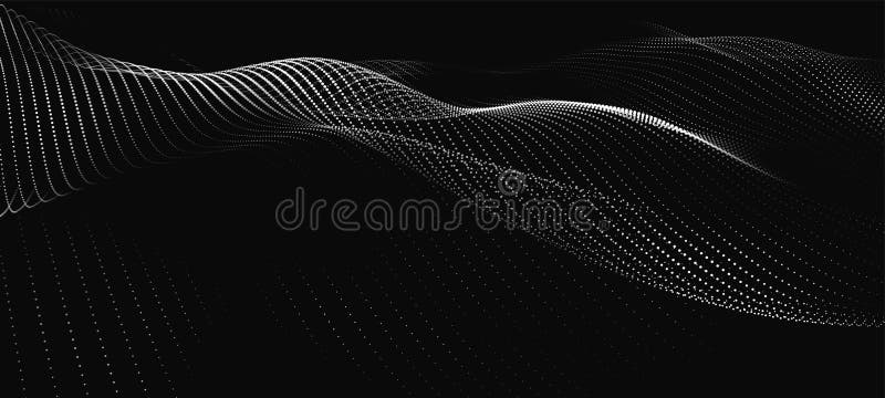 Abstract Digital Particle Wave. Futuristic Dot Wave. Dynamic Wave of ...