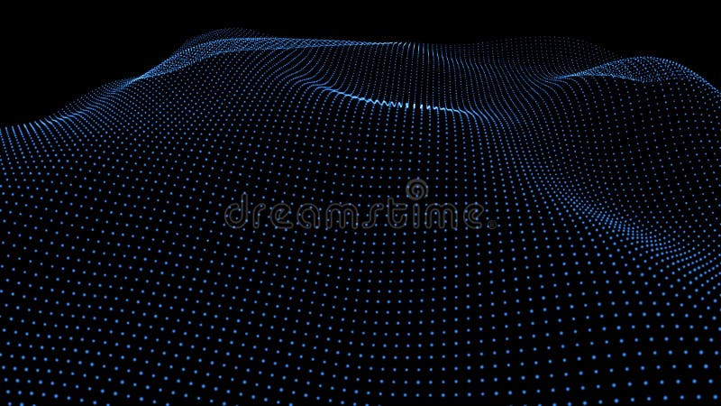 Abstract Digital Particle Wave. Futuristic Dotted Wave.Digital Wave of ...