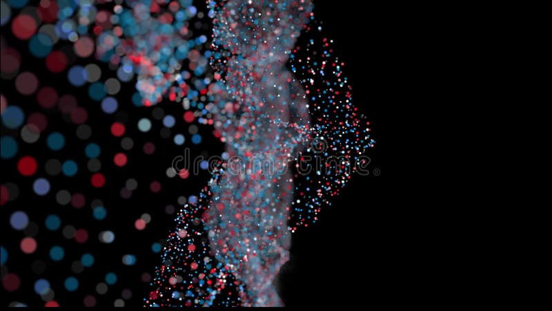 Abstract Digital Particle Wave, Glowing Waves in Science Fiction Style Moving Forward, Abstract ...