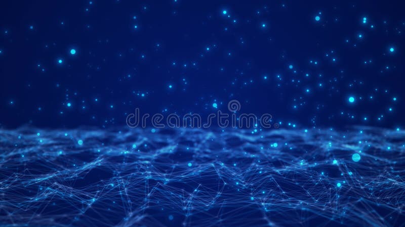 Abstract Digital Particle Wave and Lights Cyber or Technology Loop Background. Stock Footage ...