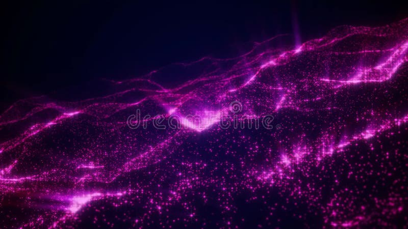 Abstract Digital Particle Wave With Rays Abstract Background Stock Video Video Of Flow