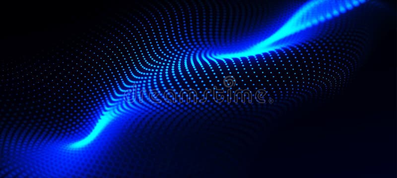 Abstract Digital Particle Wave. Technology Background. Futuristic Dot ...
