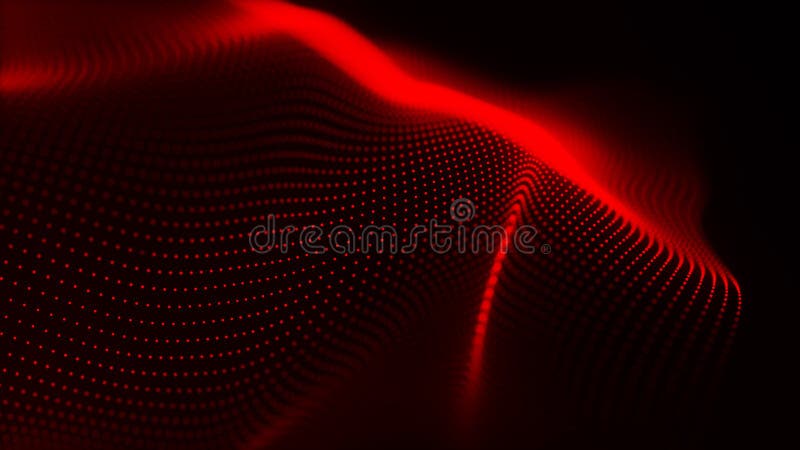 Abstract Digital Particle Wave Technology Background Futuristic Dot Wave Network Connection
