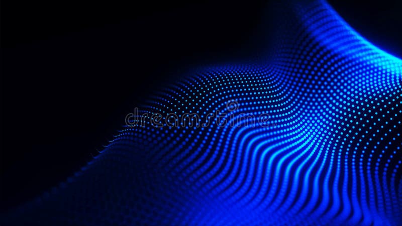Abstract Digital Particle Wave Technology Background Futuristic Dot Wave Network Connection