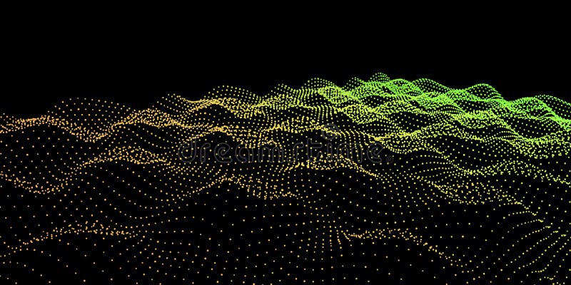 Abstract Digital Particles Color Background. Noise Wave.Technol Stock ...