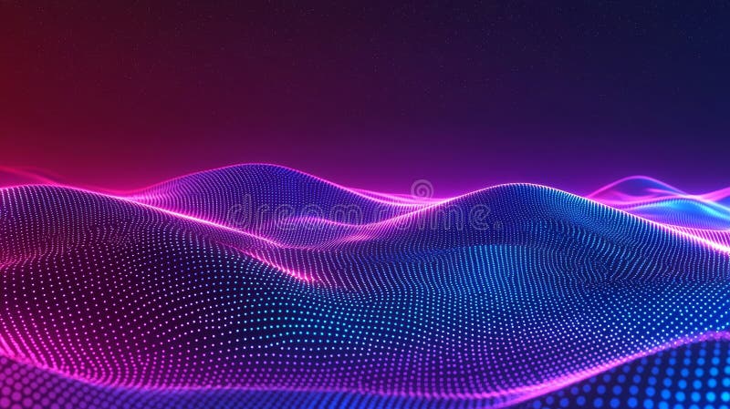 Abstract Digital Particles with a Wave Pattern in a Futuristic Style ... Abstract Digital Particles with a Wave Pattern in a Futuristic Style ...