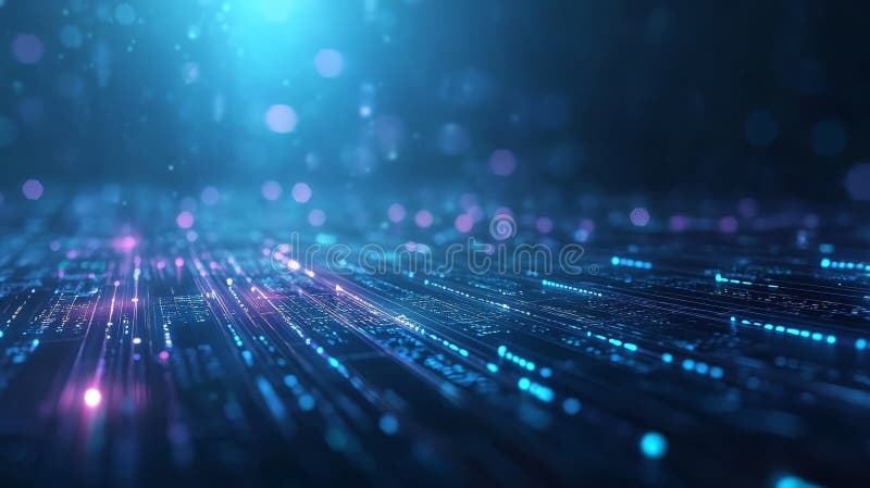 Abstract Digital Pathway with Glowing Lights Stock Illustration ...