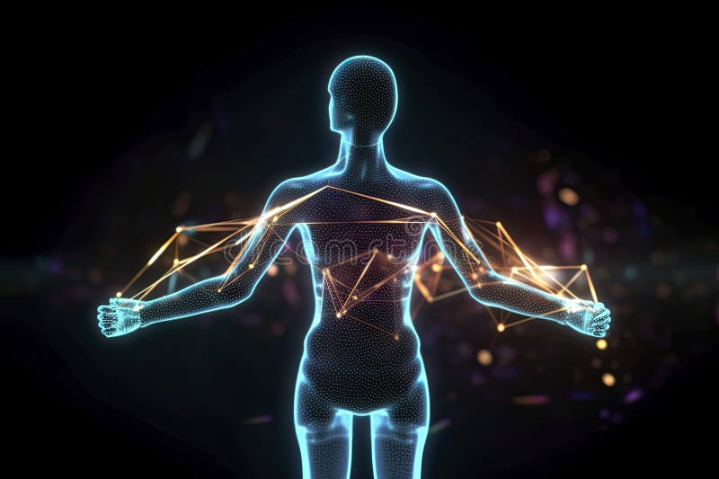 Abstract Digital People Connected with 5g Signal Stock Illustration ...