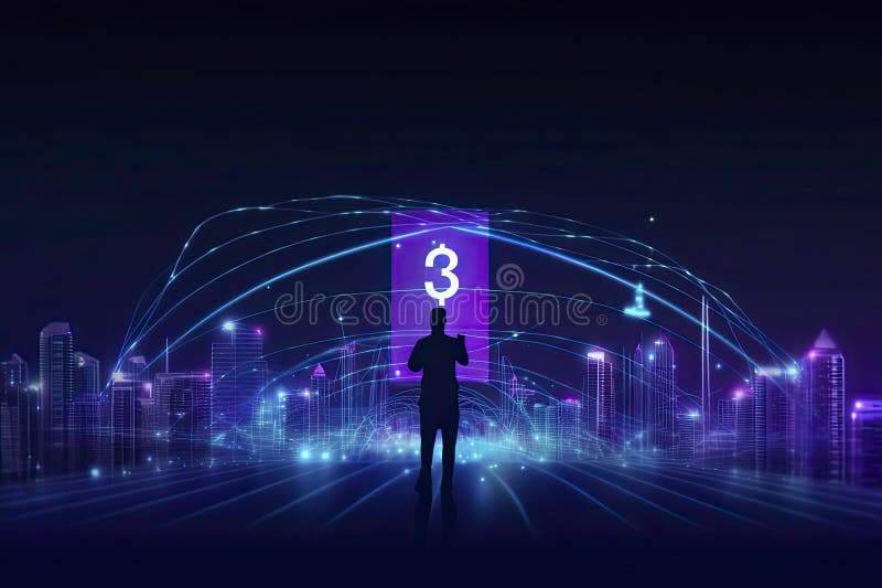 Abstract Digital People Connected with 5g Signal Stock Illustration ...