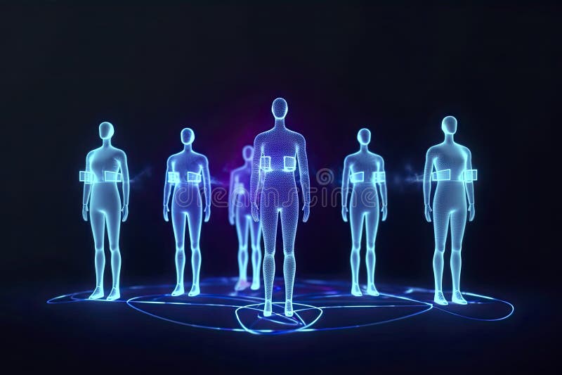 Abstract Digital People Connected with 5g Signal Stock Illustration ...