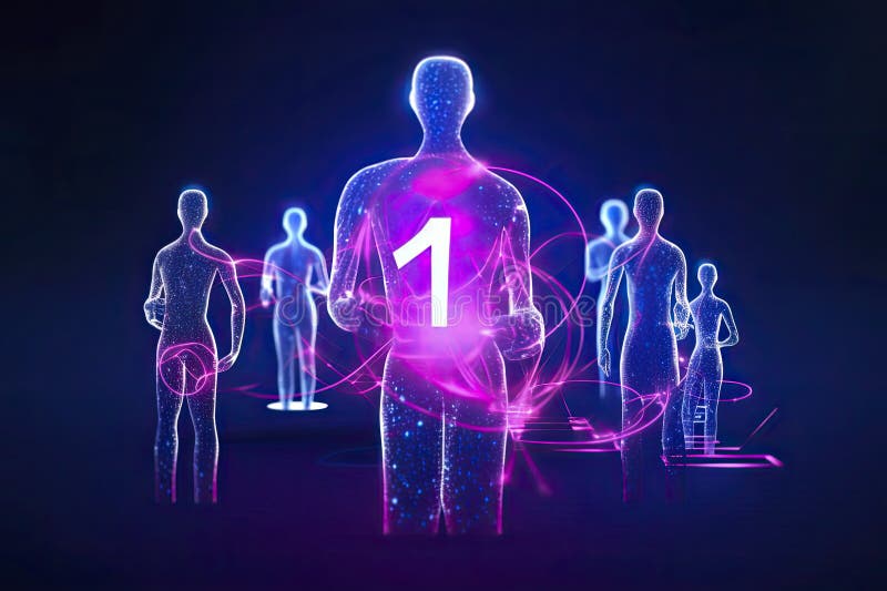 Abstract Digital People Connected with 5g Signal Stock Illustration ...