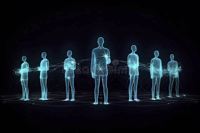Abstract Digital People Connected with 5g Signal Stock Illustration ...