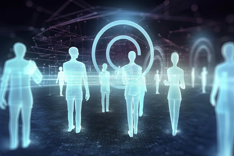 Abstract Digital People Connected with 5g Signal Stock Illustration ...