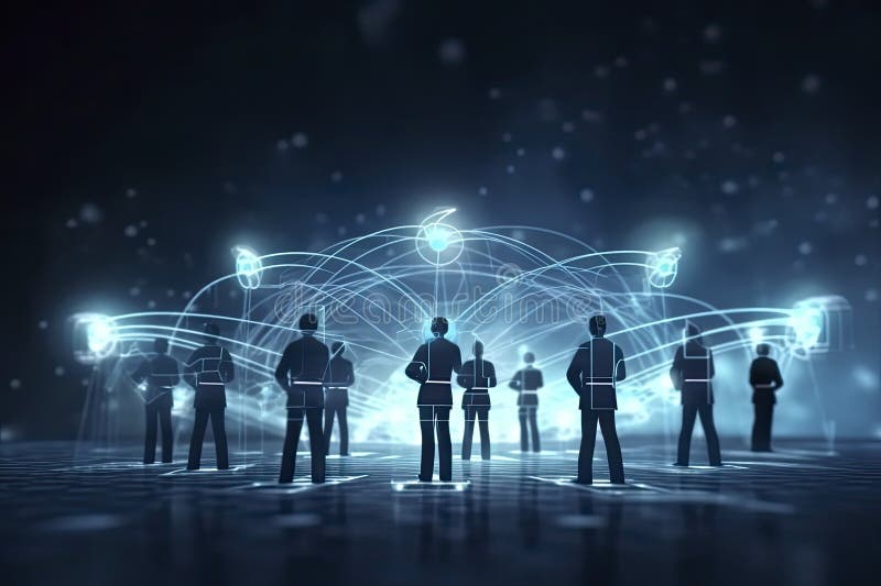 Abstract Digital People Connected with 5g Signal Stock Illustration ...