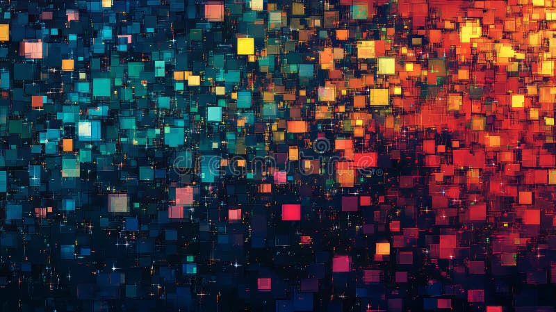 Abstract Digital Pixel Patterns in a Communication Technology Themed it ...