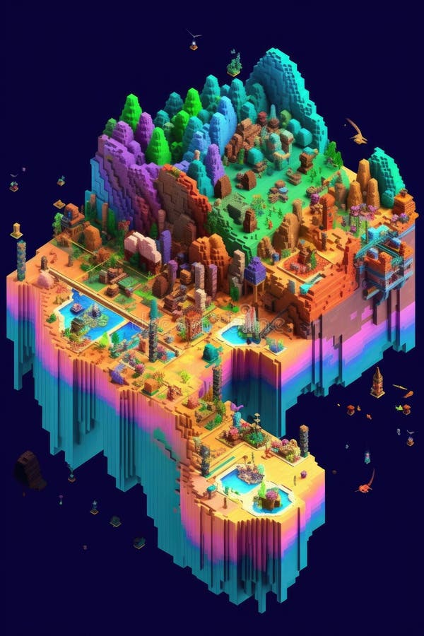 Abstract Digital Pixel World Map Design Stock Illustration ...