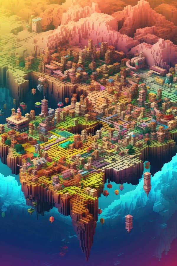 Abstract Digital Pixel World Map Design Stock Illustration ...