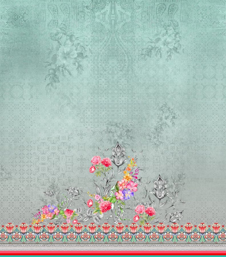 Abstract Digital Print Pattern Background Stock Illustration ...