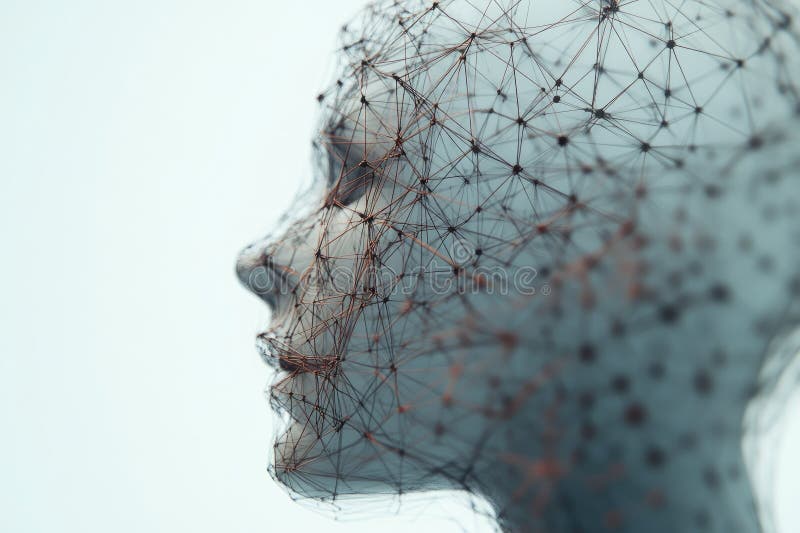 AI-Generated Face Mesh stock illustration. Illustration of innovation ...