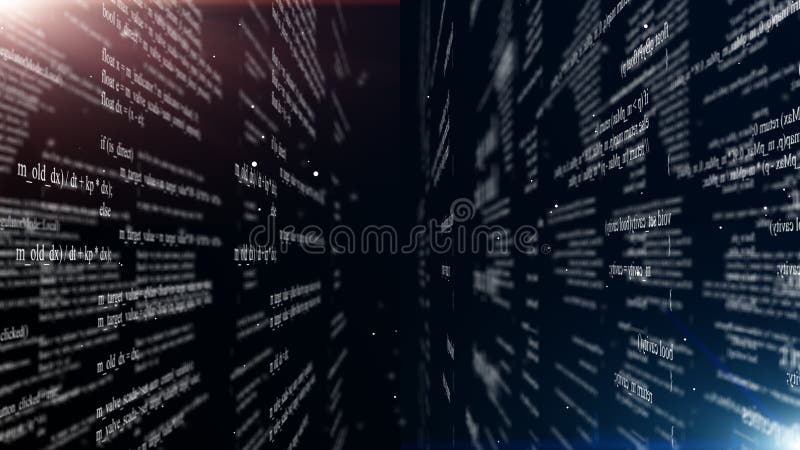 Abstract Digital Program Code in Blocks on a Black Background Stock Illustration - Illustration ...