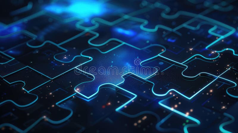 Abstract Digital Puzzle Backdrop, Showcasing Cutting-edge Technology ...